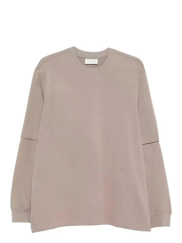 YES LONDON Panelled Long Sleeve T-shirt - Brown