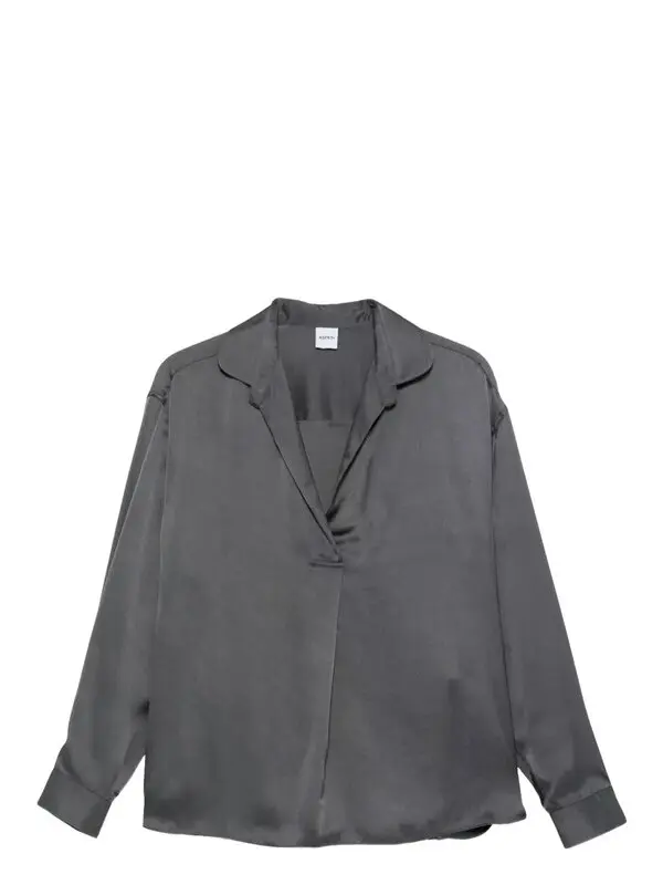 Aspesi Satin Long Sleeve Blouse - Grey