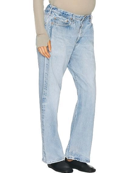 ALIGRACE Vintage Maternity Baggy Jeans - Light Medium