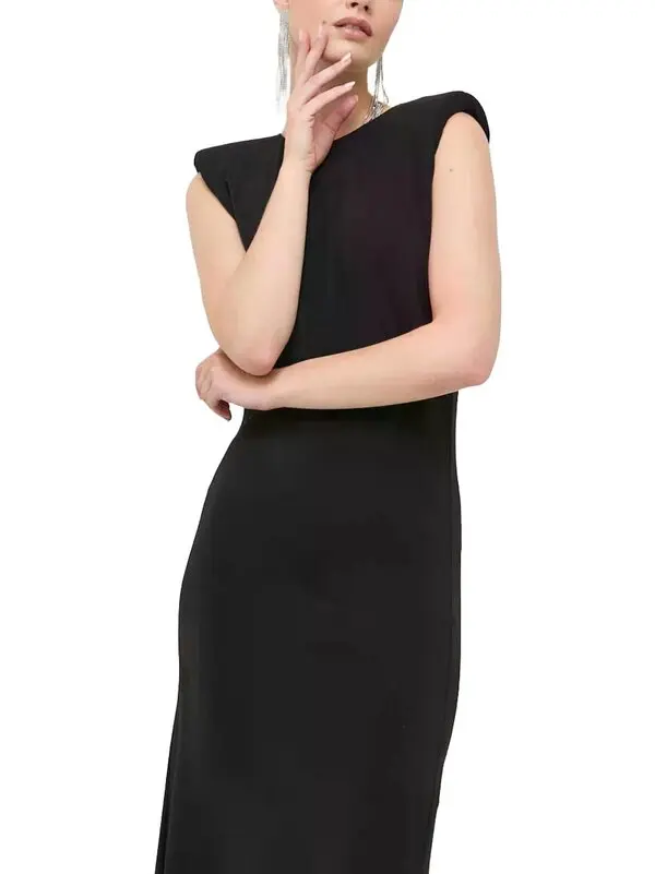 Patrizia Pepe Shoulder Pad Maxi Dress - Black