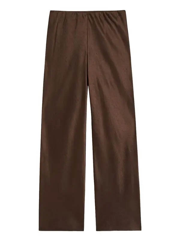 Vince Straight-leg Satin Trousers - Brown