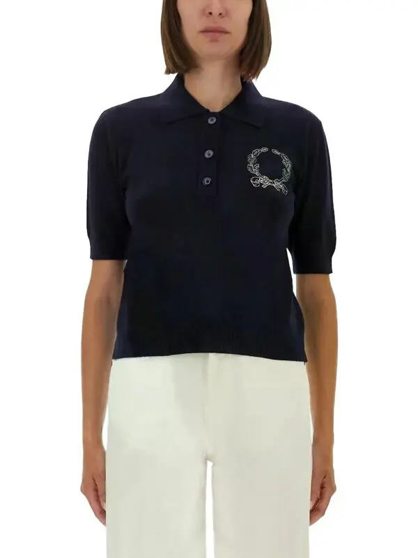 Moschino Embroidered Polo Top - Blue