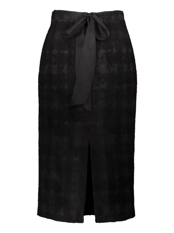 Rochas Checked Pencil Midi Skirt - Black