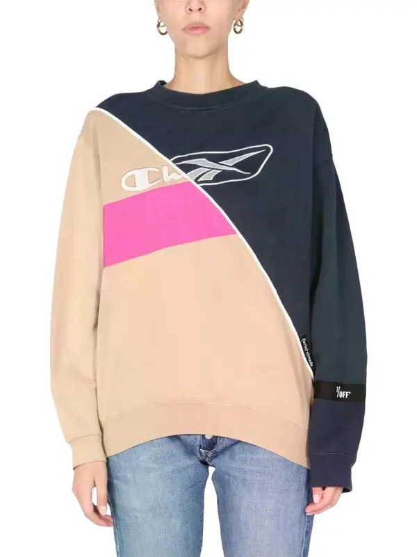 1/OFF PARIS Colourblock Logo Sweatshirt - Neutrals