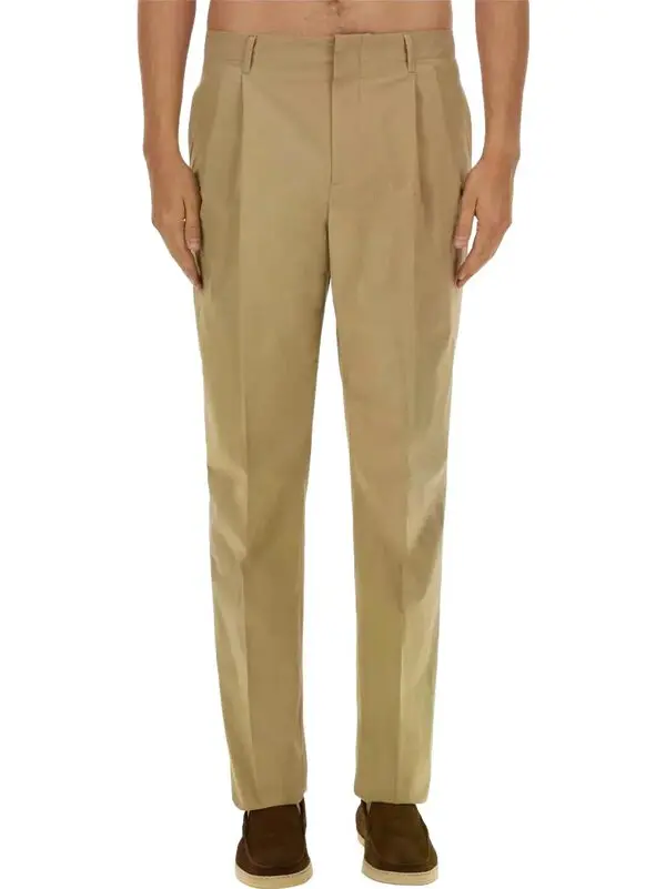 LARDINI Tailored Pleated Trousers - Neutrals