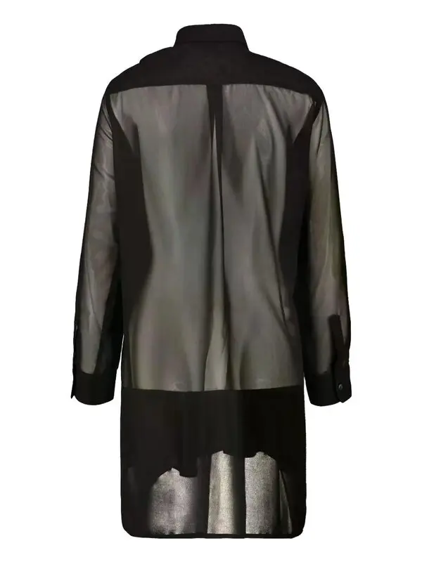 Comme Des Garçons Ruffled Sheer Shirt - Black