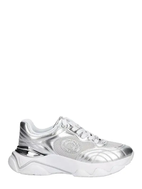 Guess Tone Perforated Logo Low-top Sneakers - Silver