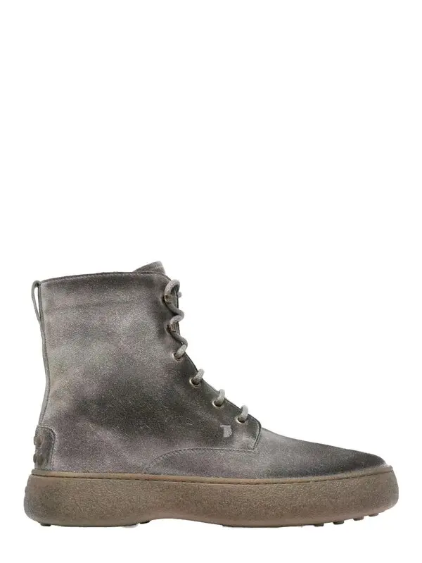 TOD'S Gommino Suede Lace-up Boots - Neutrals