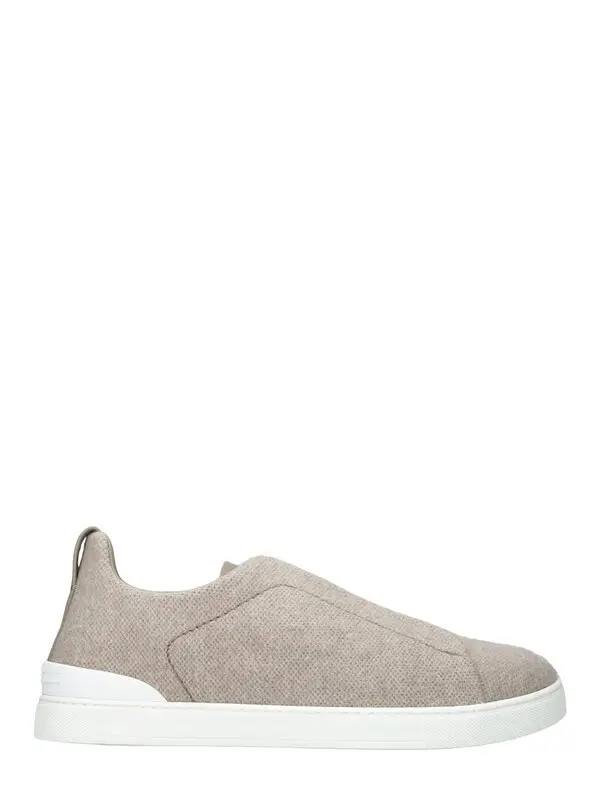 Zegna Oasi Cashmere Triple Stitch Sneakers - Grey