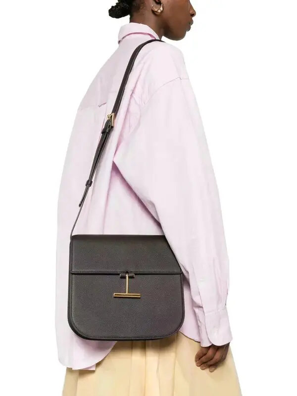 TOM FORD Medium Tara Grain Leather Cross Body Bag - Brown