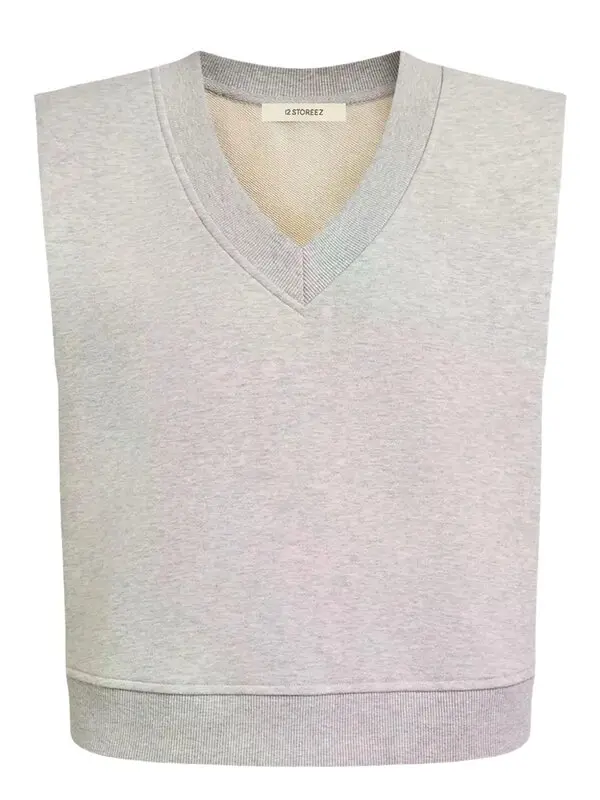 12 STOREEZ V-neck Sleeveless Vest - Grey