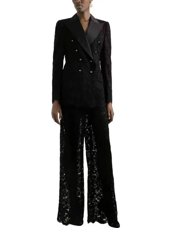 Dolce & Gabbana Lace Detailed Trousers - Black