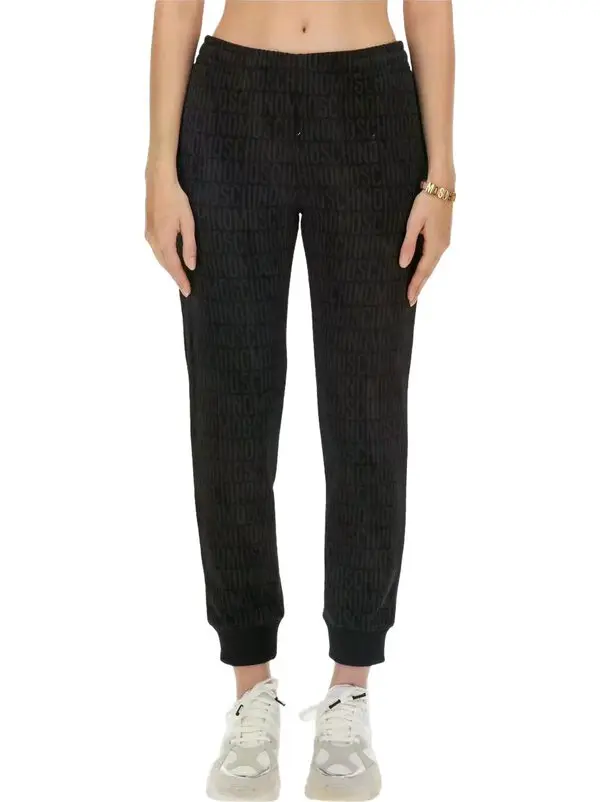 Moschino All-over Monogrammed Track Pants - Black