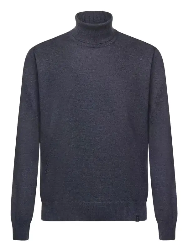 FAY Roll Neck Sweater - Blue