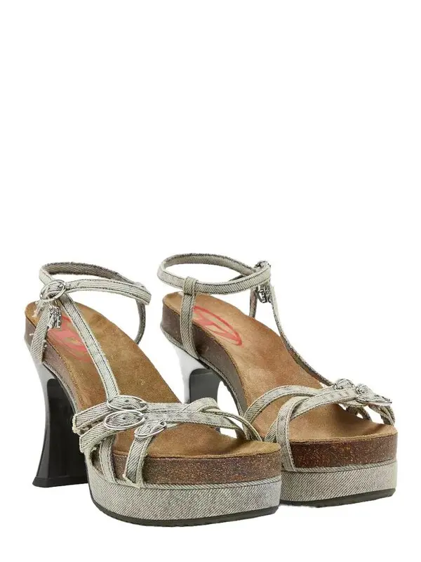 DIESEL® D-woodstock Platform Sandals - Grey