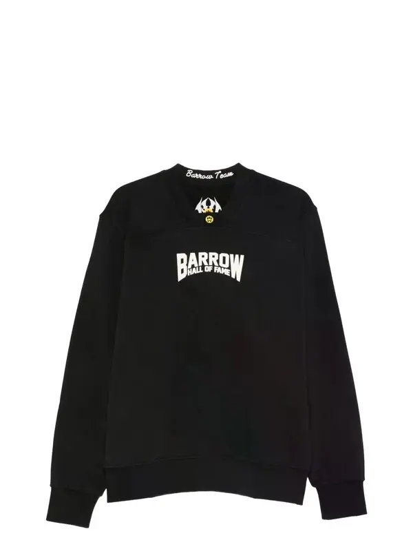 BARROW Logo Print V-neck Sweatshirt - Black