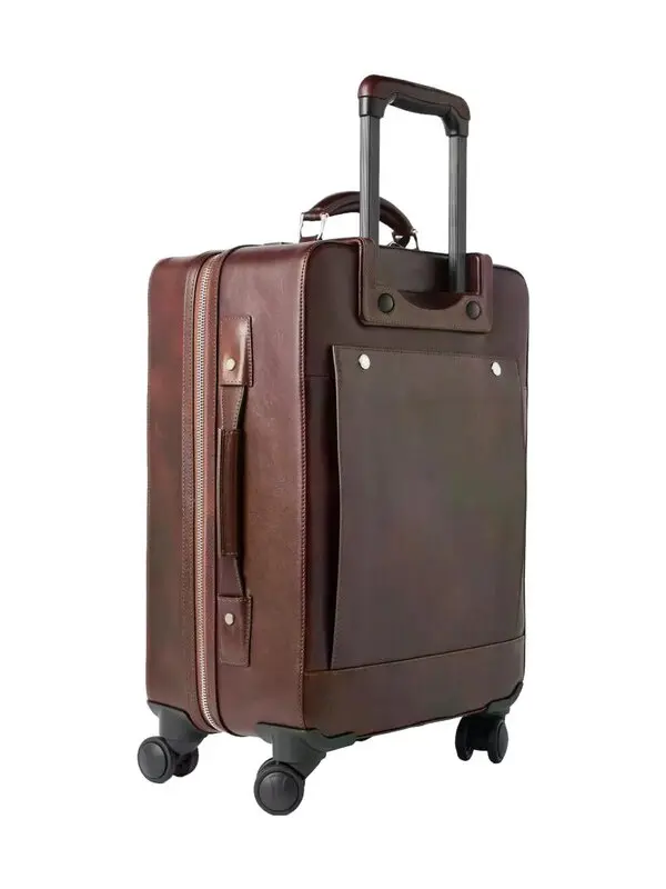 Brunello Cucinelli Leather Wheeled Suitcase - Red