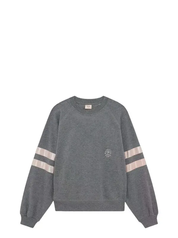 Repetto Satin-stripe Crew-neck Sweatshirt - Grey