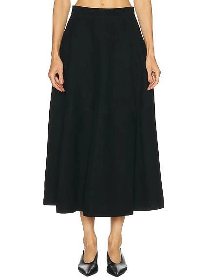 RÓHE A Line Suede Skirt - Black