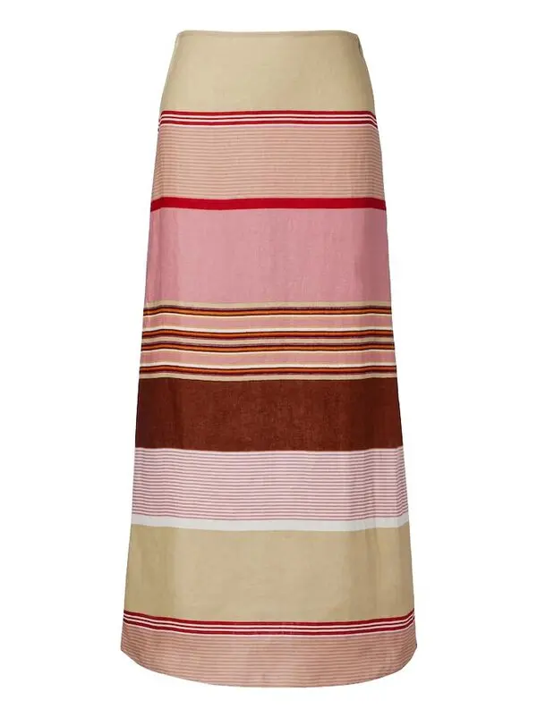 Faithfull The Brand Martina Striped Linen Maxi Skirt - Multicoloured