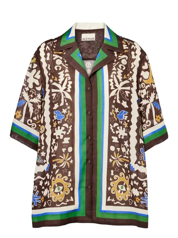 ALEMAIS Maroc Printed Oversized Ramie Shirt - Multicoloured