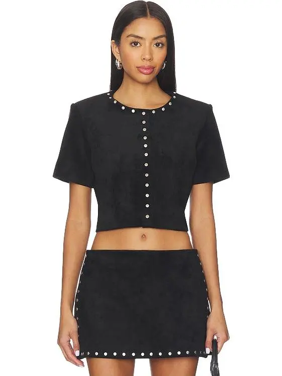 Amanda Uprichard Braswell Suede Top - Black