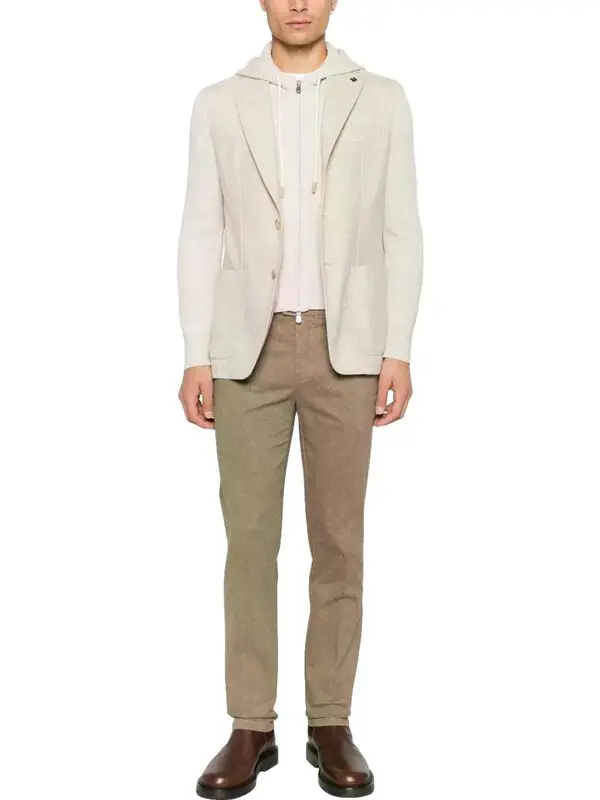 GRAN SASSO Hooded Panelled Blazer - Neutrals