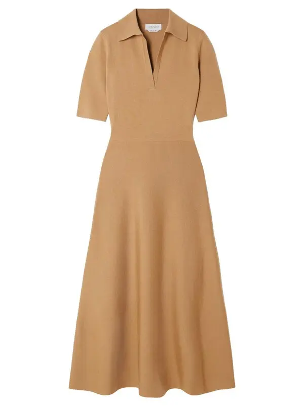 Gabriela Hearst Bradley Wool, Silk And Cashmere-blend Midi Dress - Brown