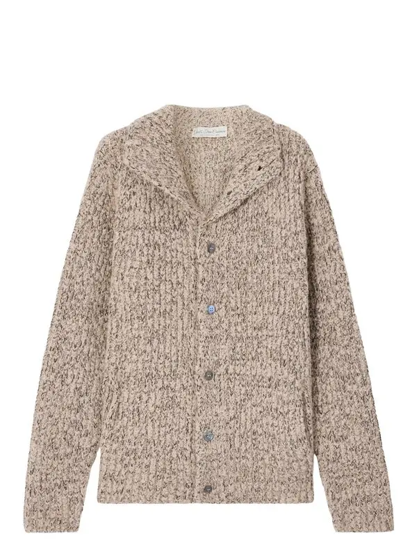 GOD’S TRUE CASHMERE God's True Cashmere Ribbed Cardigan With Labradorite Buttons - Brown
