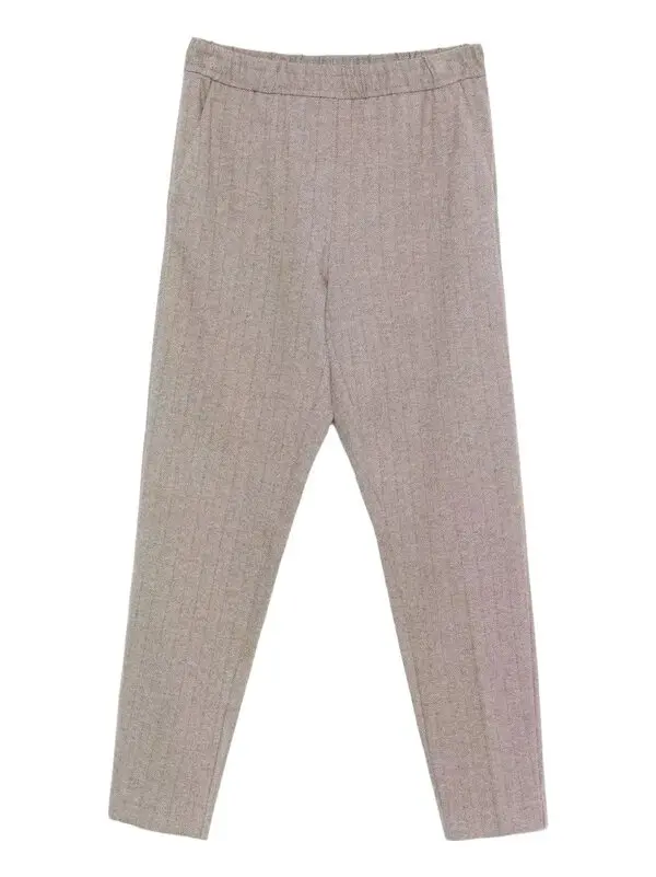LE TRICOT PERUGIA Herringbone Trousers - Neutrals