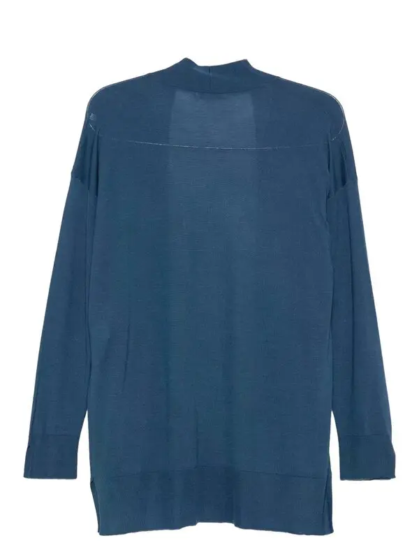 LE TRICOT PERUGIA Open Front Cardigan - Blue