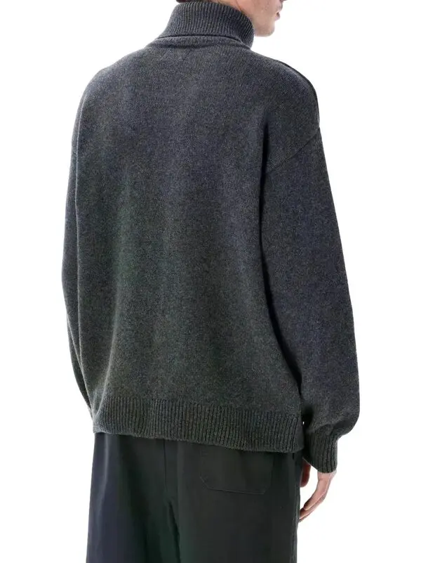 Colorful Standard Roll Neck Knitted Sweater - Grey