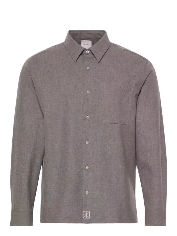 Calvin Klein Pocket Long-sleeved Shirt - Grey
