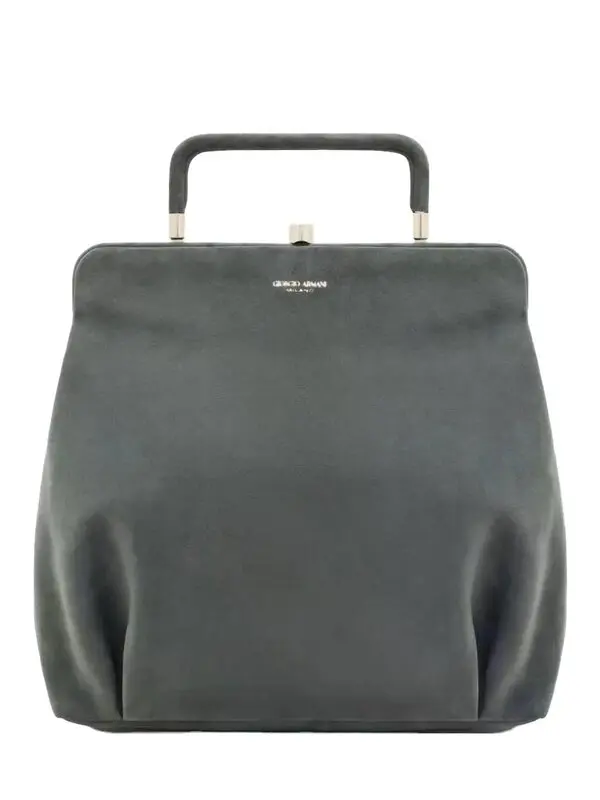Giorgio Armani Frame Logo-detail Tote Bag - Grey