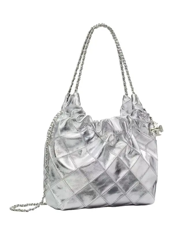 Tory Burch Mini Fleming Shoulder Bag - Silver