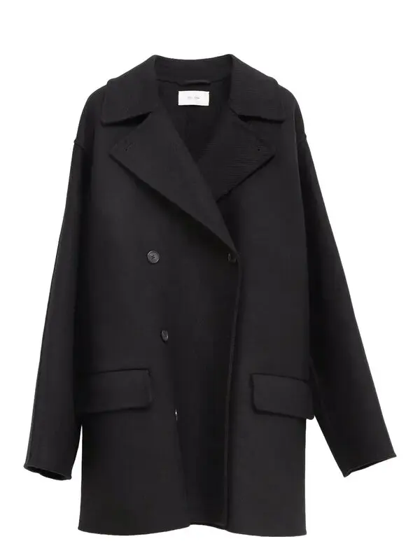 THE ROW Double-breasted Wool Coat - Black