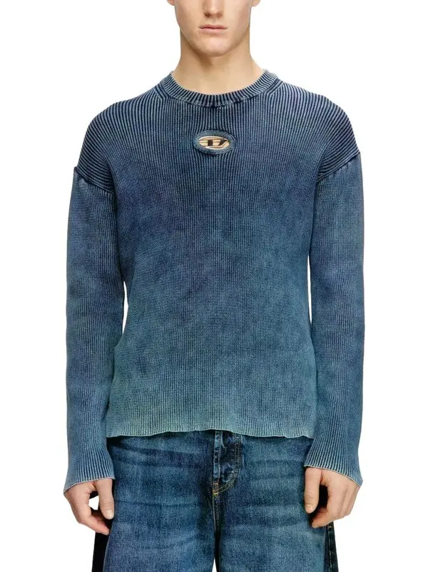DIESEL® Ribbed Cut-out Sweater - Blue