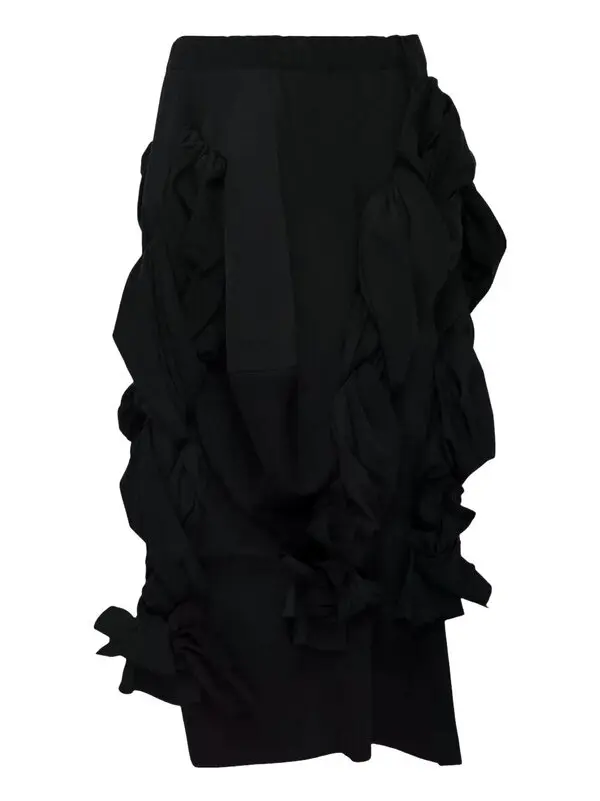 Comme Des Garçons Braided Detail Midi Skirt - Black
