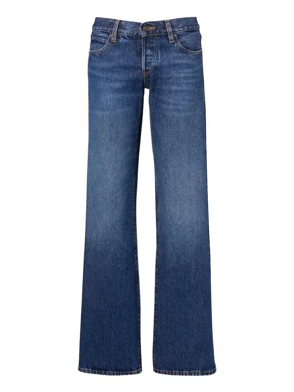FRAME Amelia Gray The Gray Low-rise Straight Jeans - Blue
