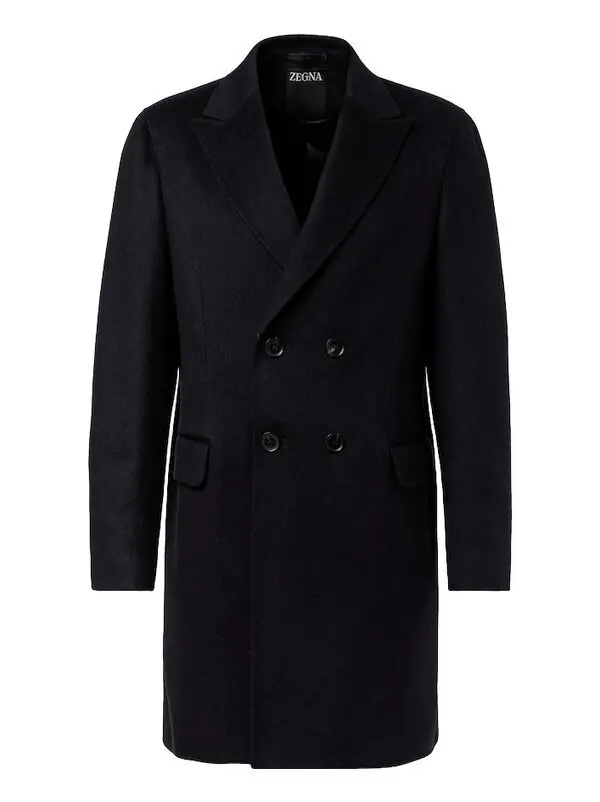 Zegna Wool And Cashmere-blend Coat - Black
