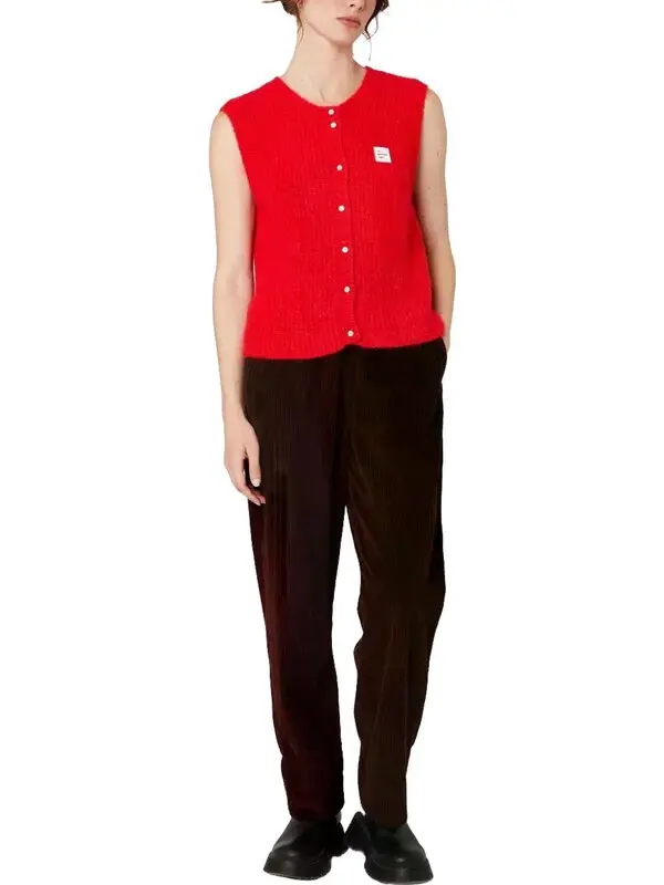 American Vintage Sleeveless Knit Cardigan - Red