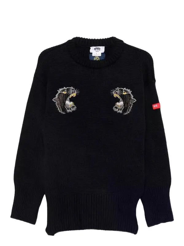 Junya Watanabe Embroidered Crew Neck Sweater - Blue