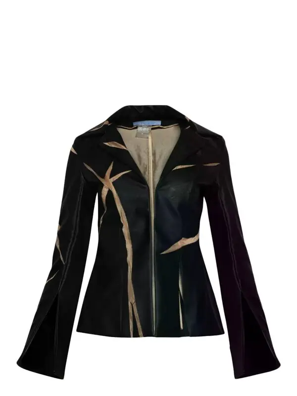 DI PETSA Gold-tone Faux Leather Blazer - Black