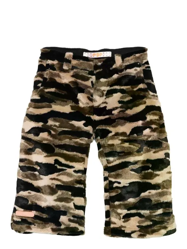 PDF Belt-loop Camouflage Shorts - Green