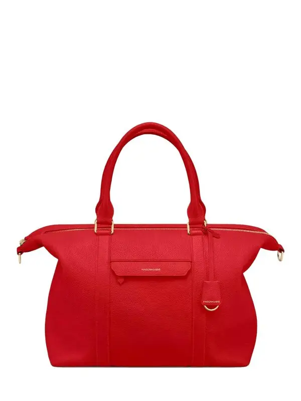 MAISON DE SABRE Large Leather Weekender Bag - Red