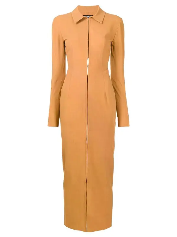 Jacquemus Obiou Straight Fitted Dress - Brown