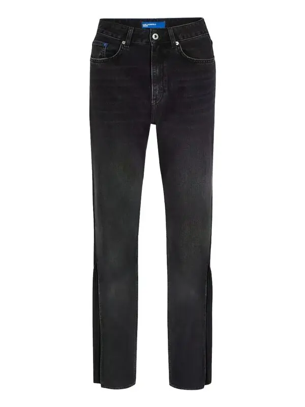 Karl Lagerfeld Split-hem High-rise Straight Leg Jeans - Black