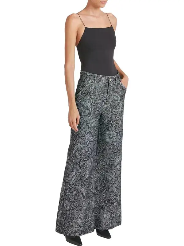 TEMPERLEY LONDON Floral-print Jacquard Jeans - Black