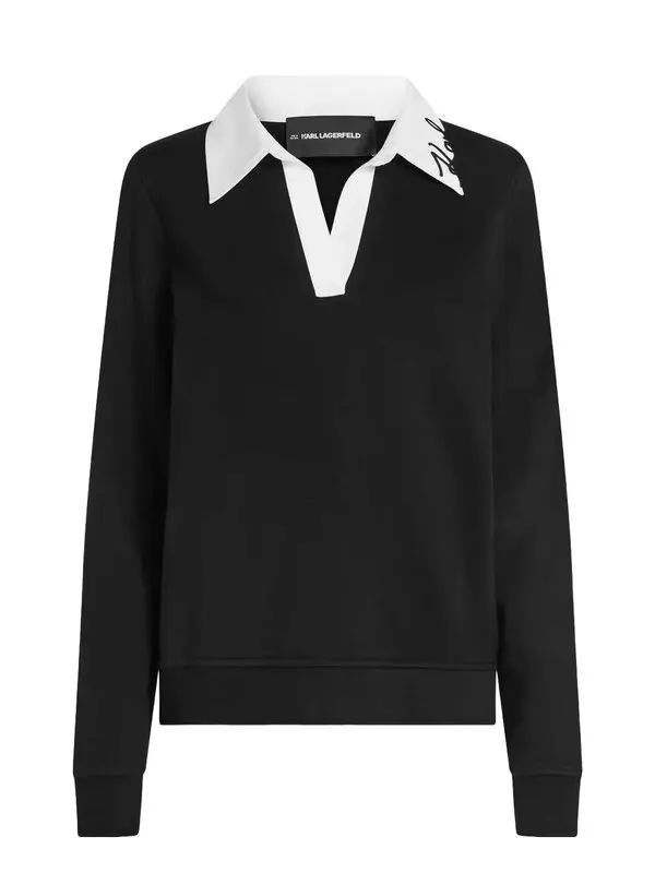 Karl Lagerfeld Logo-embroidered V-neck Sweater - Black