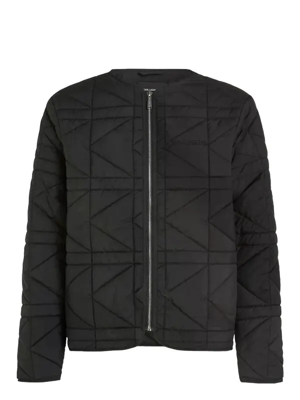 Karl Lagerfeld Quilted Zip Jacket - Black
